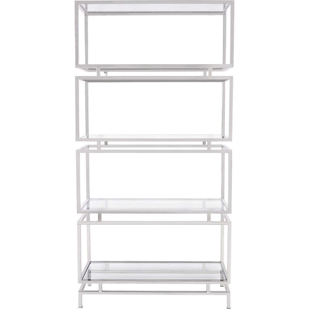 Libra Interiors Abington Stainless Steel Frame and Clear Large Display ...