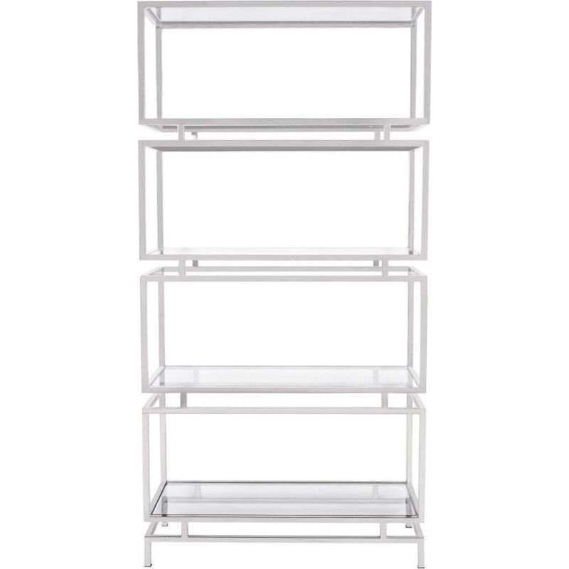 Libra Interiors Abington Stainless Steel Frame and Clear Large Display ...