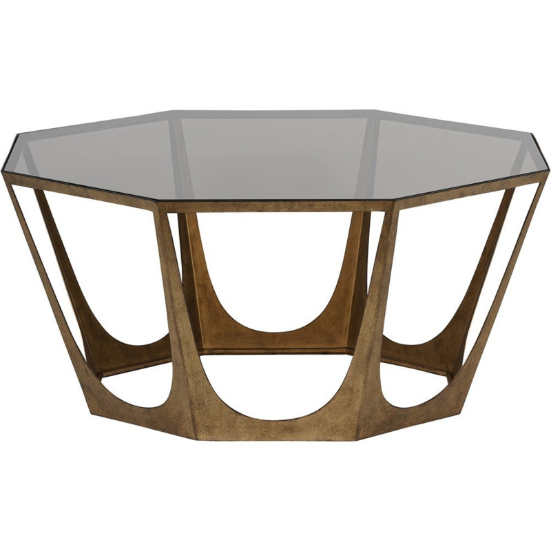 Libra Interiors Terassa Catalan Style Champagne and Smoked Glass Coffee ...