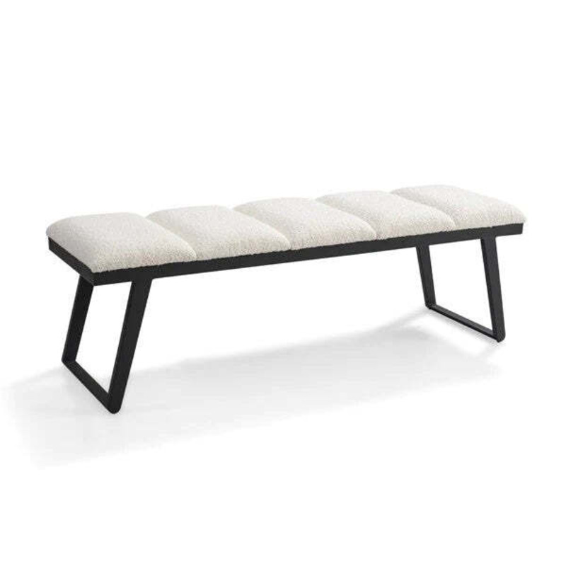 Tommy Franks Ponce Chex Polar Boucle Bench by Olivia's | ufurnish.com
