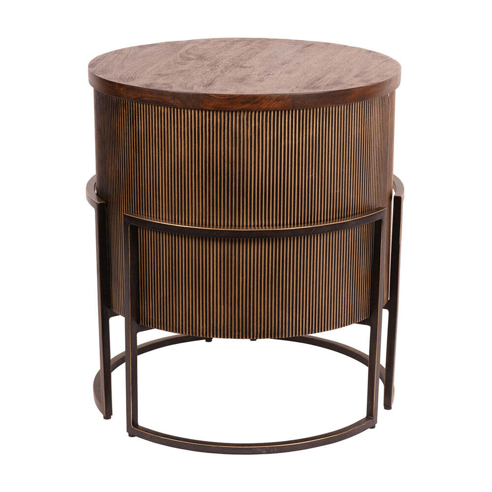 Libra Interiors Hunter Corrugated Antique Gold End Table by Olivia's ...