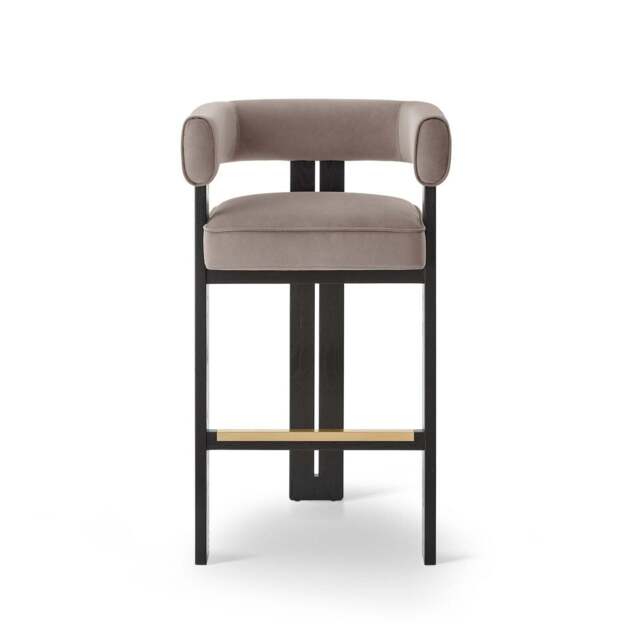 Tilda Bar Stool - Megan Mink by Olivia's | ufurnish.com