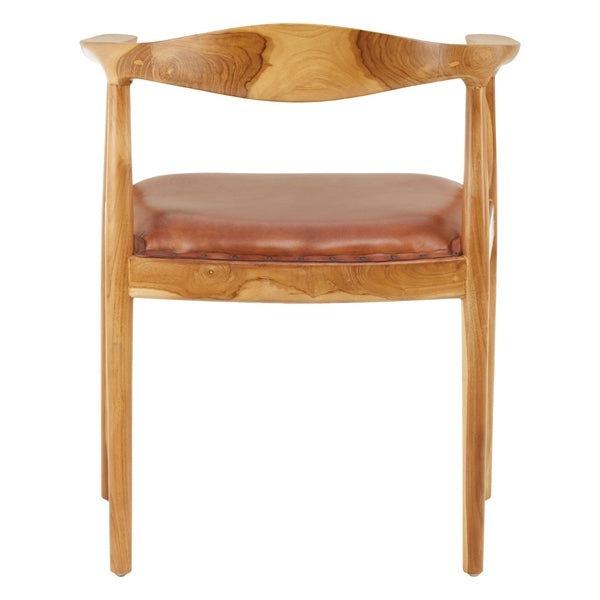 Kia Leather Dining Chair - Brown by Olivia's | ufurnish.com