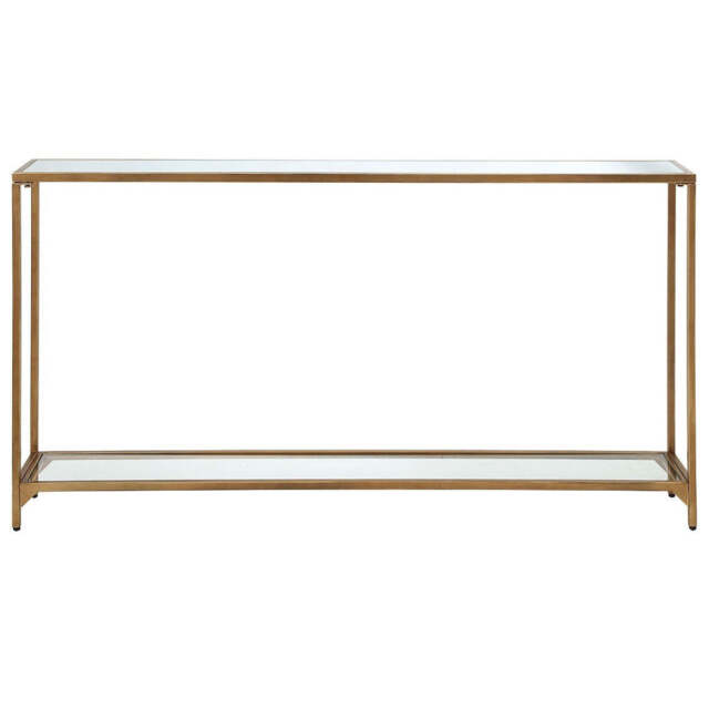 Slimline Console Table - Gold Finish by Olivia's | ufurnish.com