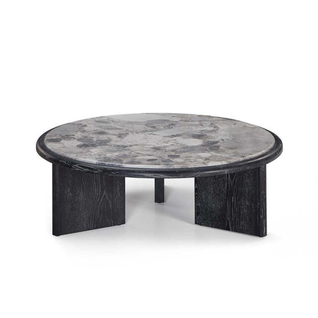 Herman Coffee Table - Oreo Grey & Ebony Cerused by Olivia's | ufurnish.com