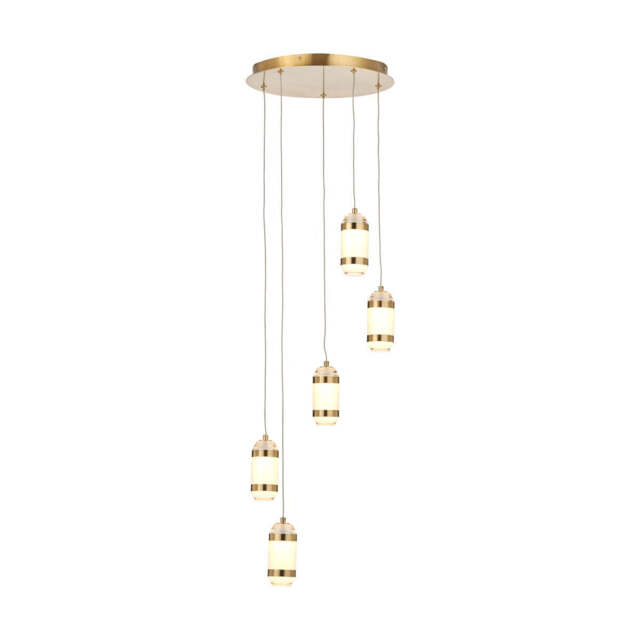 Alondra LED Multi Drop Pendant Light - Gold Metal & White Glass by ...