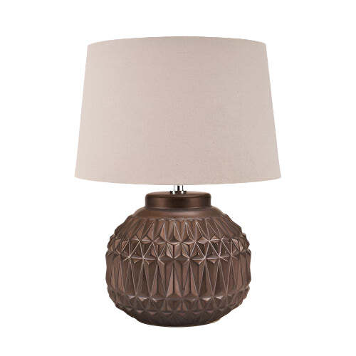 Arnia Aztec Texture Ceramic Table Lamp - Bronze by Olivia's | ufurnish.com