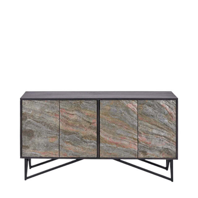 Venti Sideboard - Black Mango Wood & Stone Veneer by Olivia's ...