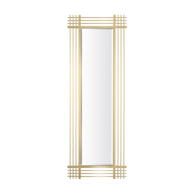 Pierce Rectangular Mirror - Brushed Brass by Olivia's | ufurnish.com