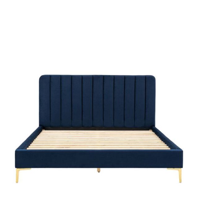 Gallery Interiors Kendra Bed in Indigo / Double by Olivia's | ufurnish.com