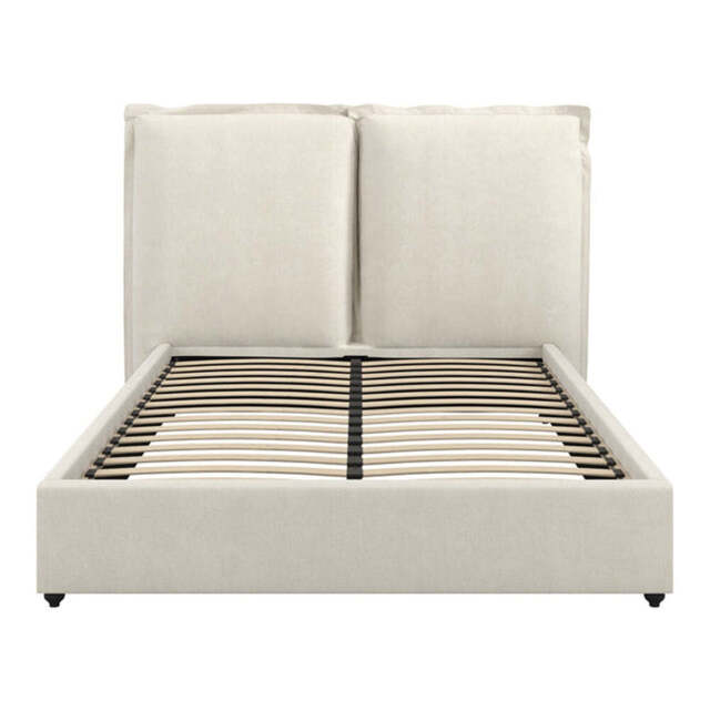 Shiloh Double Bed - Ivory Linen Blend by Olivia's | ufurnish.com