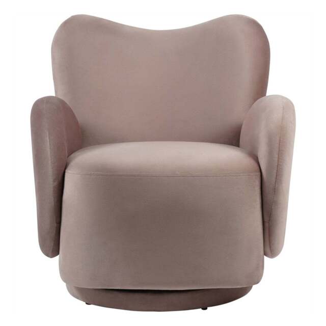 Bingham Upholstered Swivel Chair - Soft Velvet Dusky Pink by Olivia's ...