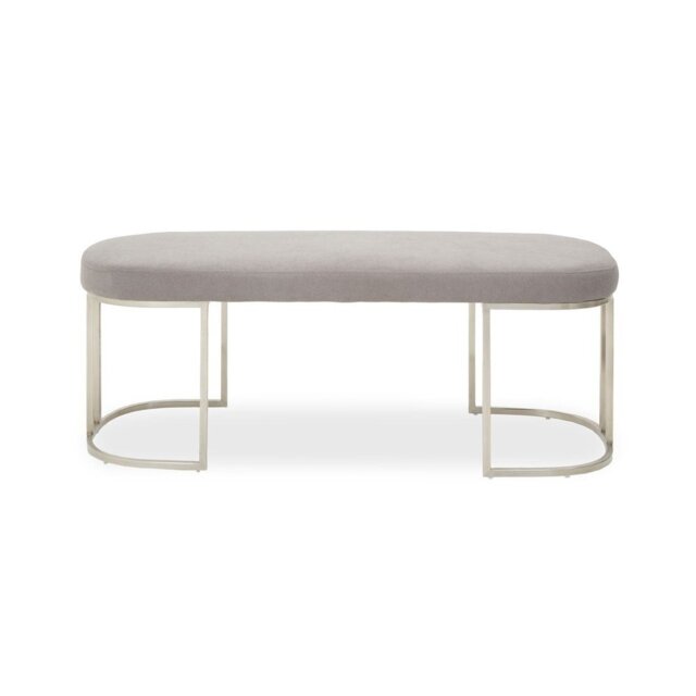 Giselle Bench - Grey Fabric & Brushed Silver Frame by Olivia's ...