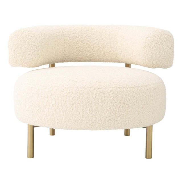 Thompson Chair - Faux Shearling Brushed Brass Finish by Olivia's ...