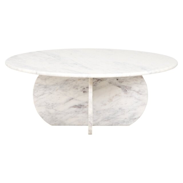 Holmes Marble Coffee Table - White by Olivia's | ufurnish.com