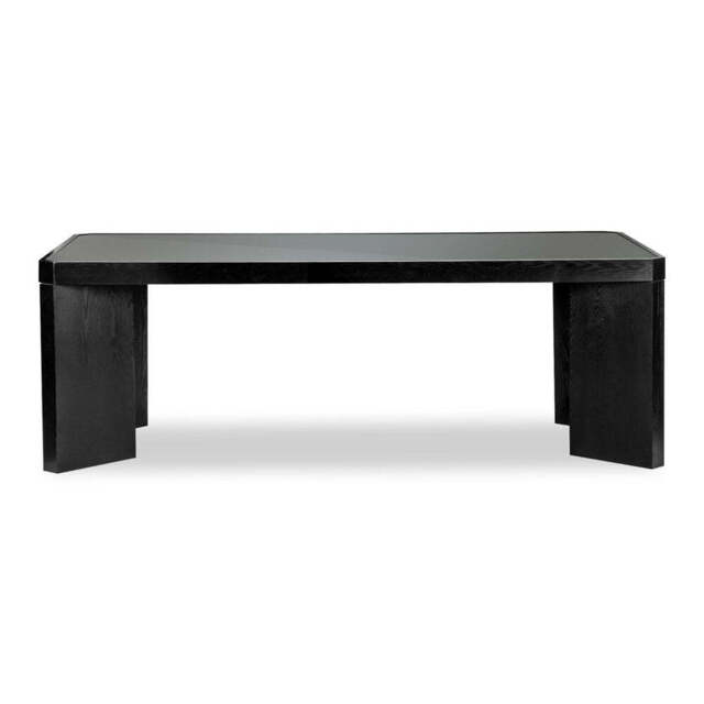 Baltimore Dining Table - Black Ash & Glass by Olivia's | ufurnish.com