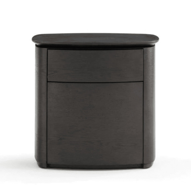 Blade Bedside Table - Smoke Oak by Olivia's | ufurnish.com