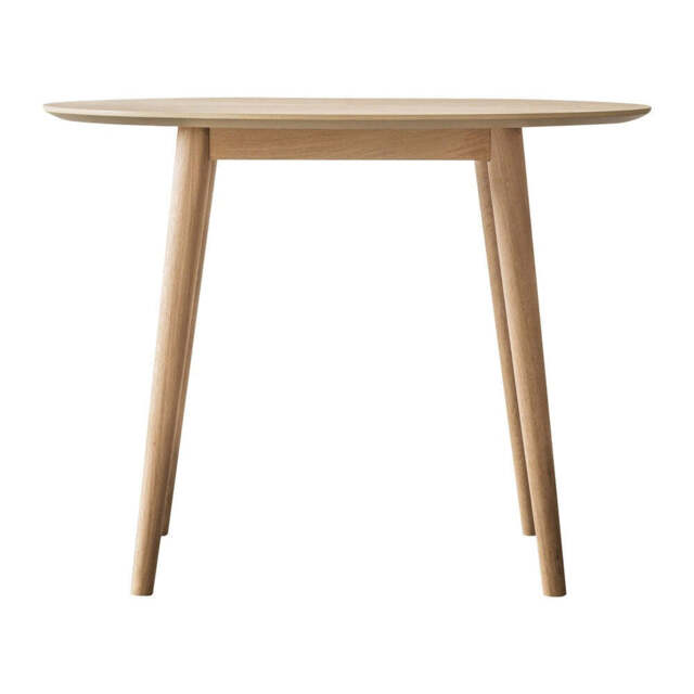 Milano Round 4 Seater Dining Table in Oak by Olivia's | ufurnish.com
