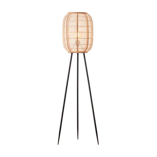 Zane Floor Lamp - Natural & Black by Olivia's | ufurnish.com