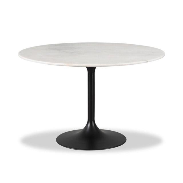 Telma 4 Seater Large Marble Dining Table - Black by Olivia's | ufurnish.com