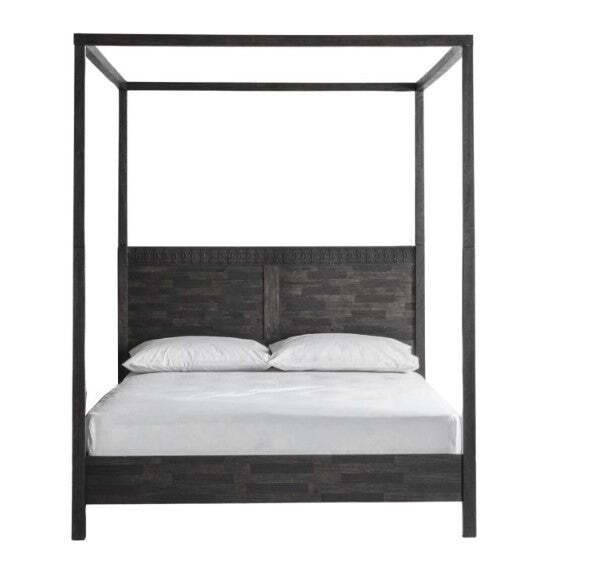 Boho Boutique 4 Poster Super King Bed - Black by Olivia's | ufurnish.com