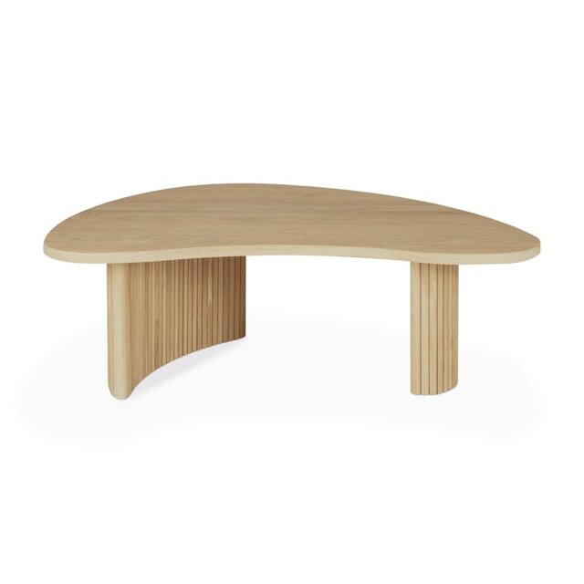 Boomerang Pebble Shape Coffee Table - Oak by Olivia's | ufurnish.com