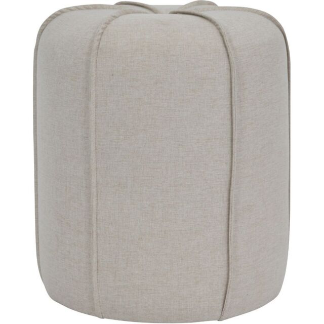 Seamed Button Stool - Oatmeal Fabric by Olivia's | uFurnish.com