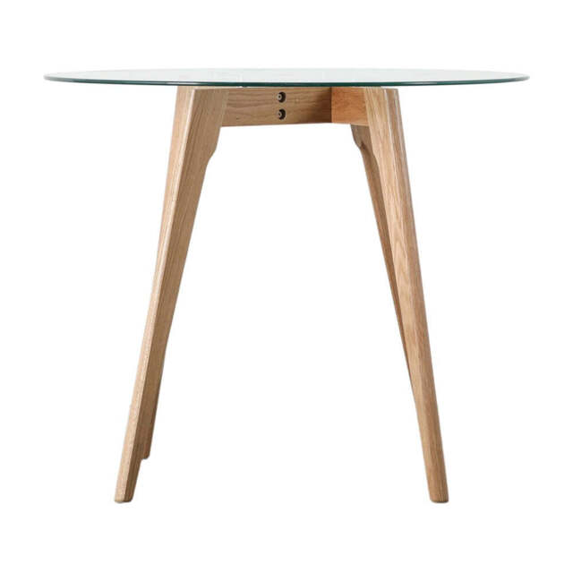 Blair Round Dining Table - Oak by Olivia's | uFurnish.com