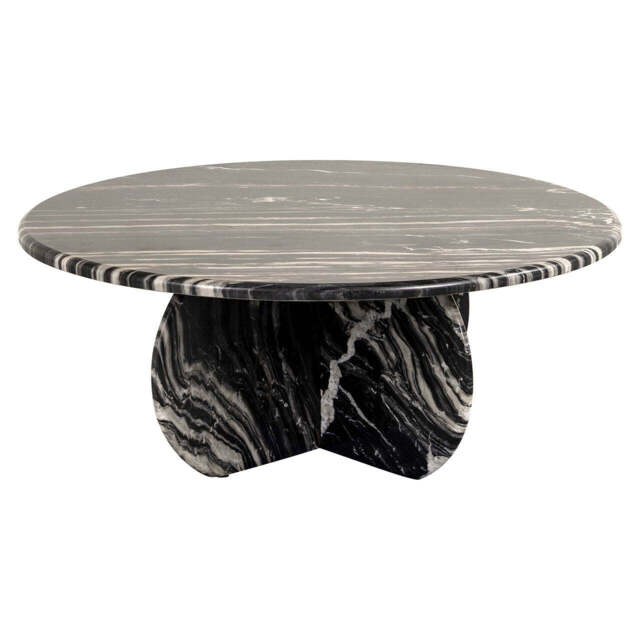 Bancroft Marble Coffee Table - Black by Olivia's | ufurnish.com