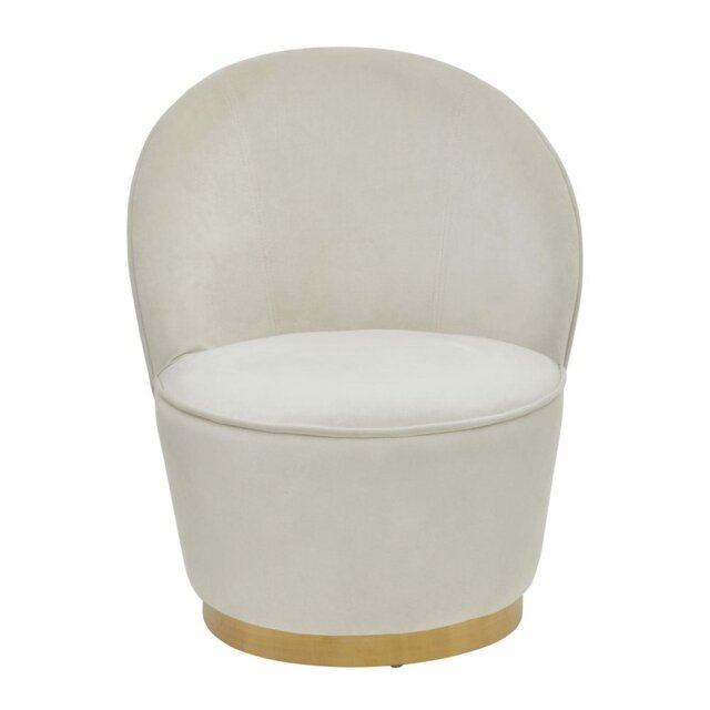 Tara Kids Accent Chair - Cream Velvet with Gold Legs by Olivia's ...