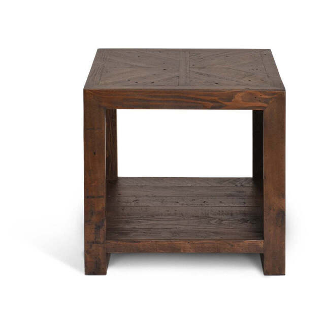 Fawley Chevron Side Table - Antique Brown by Olivia's | ufurnish.com