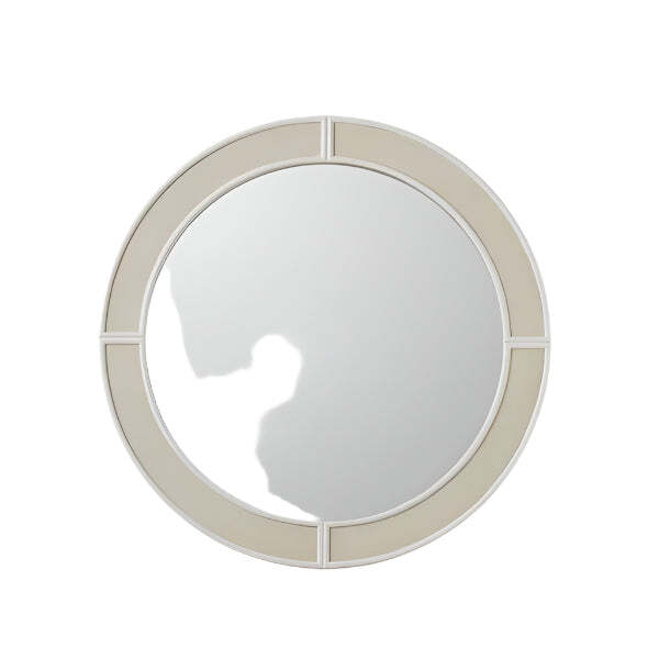 Alice Round Wall Mirror - White by Olivia's | ufurnish.com