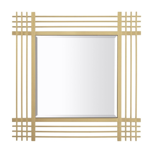 Pierce Square Mirror - Brushed Brass by Olivia's | ufurnish.com