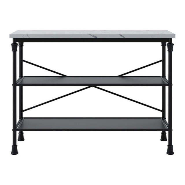 Vermont Marble Console Table - Black by Olivia's | ufurnish.com