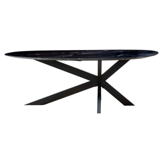 Trocadero Marble Dining Table 220cm - Black by Olivia's | ufurnish.com