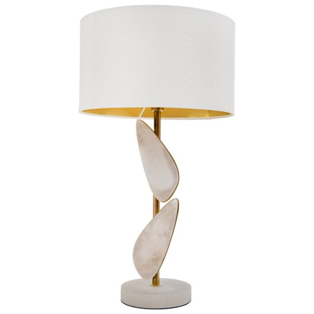 RV Astley Anya Table Lamp - White, Brass & Cream by Olivia's | ufurnish.com