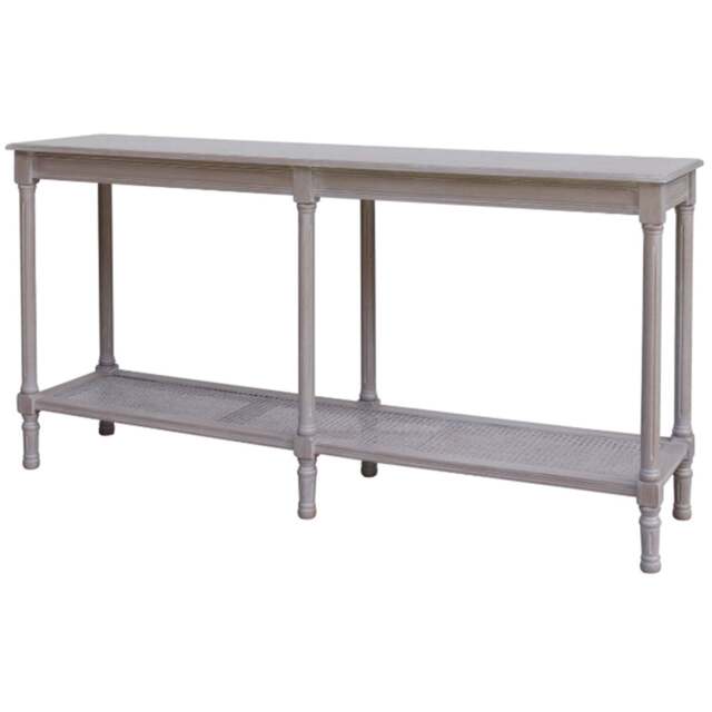 The Serene Rattan Collection Large Console Table - Grey by Olivia's | ufurnish.com