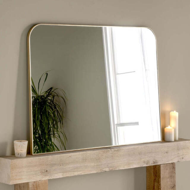 Lebanon Wall Mirror - Gold / Small by Olivia's | ufurnish.com