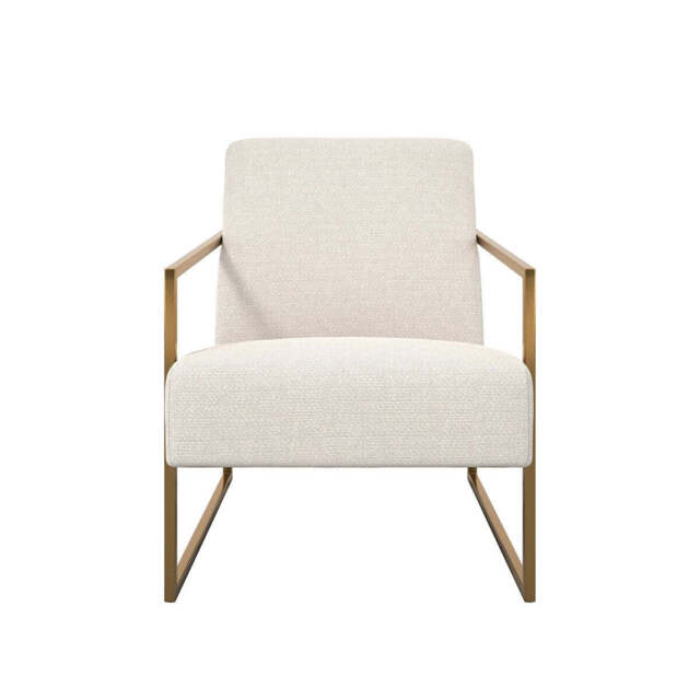 Charlton Accent Chair - Beige & Gold by Olivia's | ufurnish.com