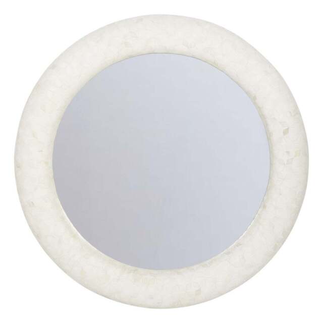 Aspen Bone Inlay Round Mirror - 100cm by Olivia's | ufurnish.com