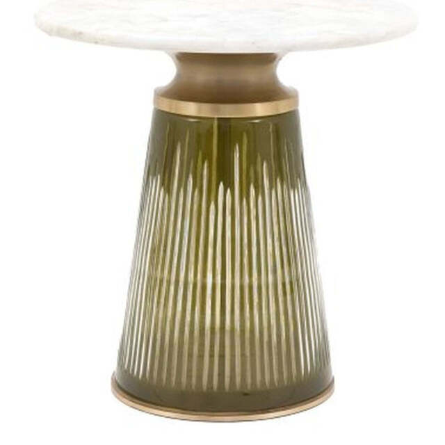 Selene Marble Top Side Table - Dusk by Olivia's | ufurnish.com