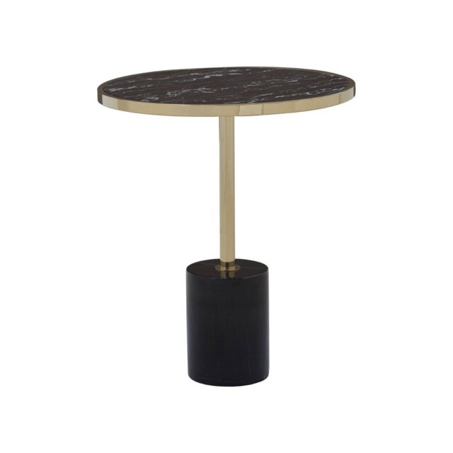 Opal Marble Side Table - Warm Metallic / Warm Metallic / Warm Metallic by Olivia's | ufurnish.com