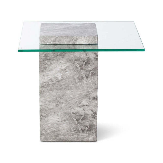 Rock Side Table - Faux Marble Concrete Grey by Olivia's | uFurnish.com