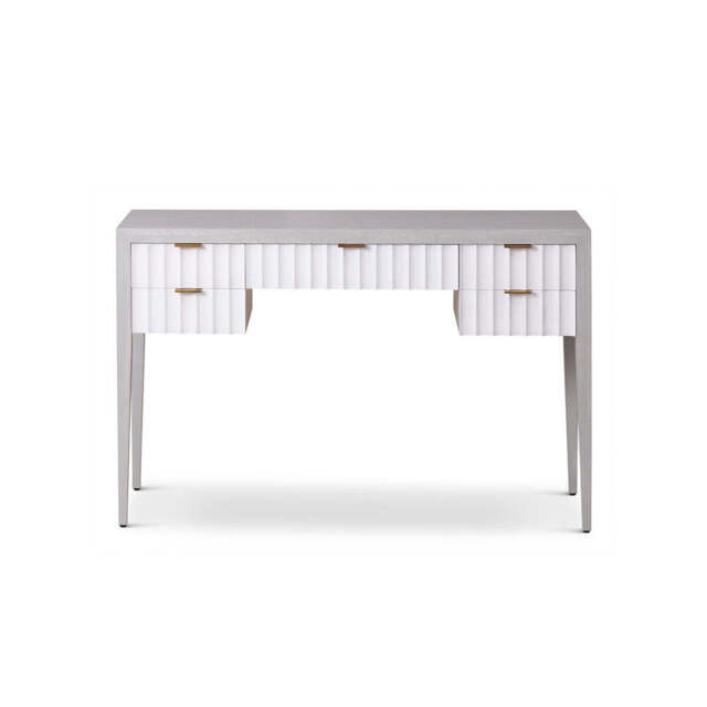 Malibu Console Table - Grey Satin Veneer & Hairline White by Olivia's ...