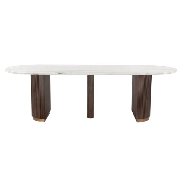 Mayfield Marble Top Dining Table 250cm - Brown by Olivia's | ufurnish.com