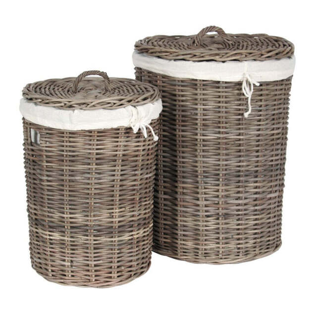 Kobi Set of 2 Linen Baskets by Olivia's | uFurnish.com