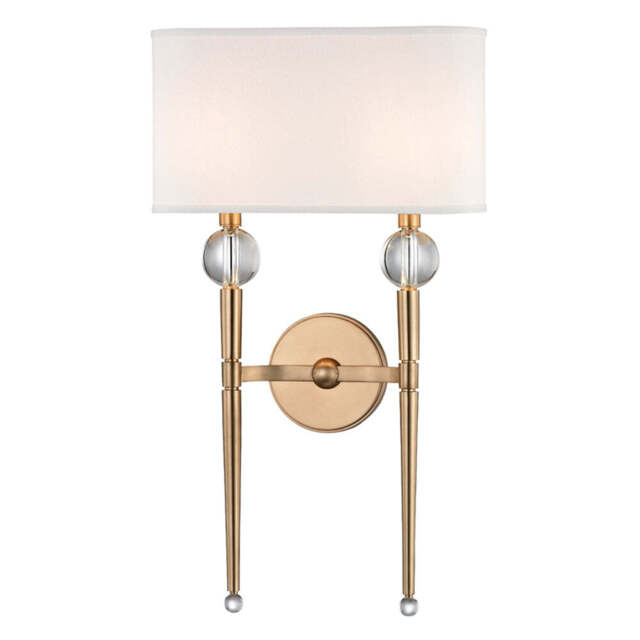 Rockland Wall Light - Aged Brass & Off White by Olivia's | ufurnish.com