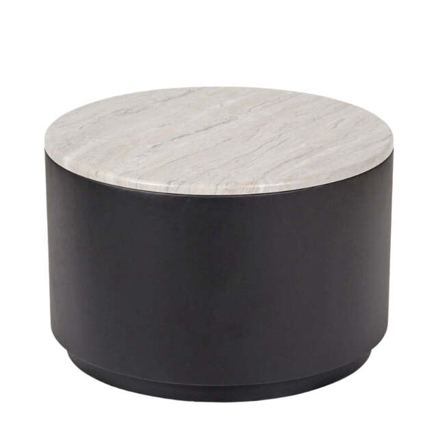 Roly Metal Storage Coffee Table - White Marble Effect & Black by Olivia ...