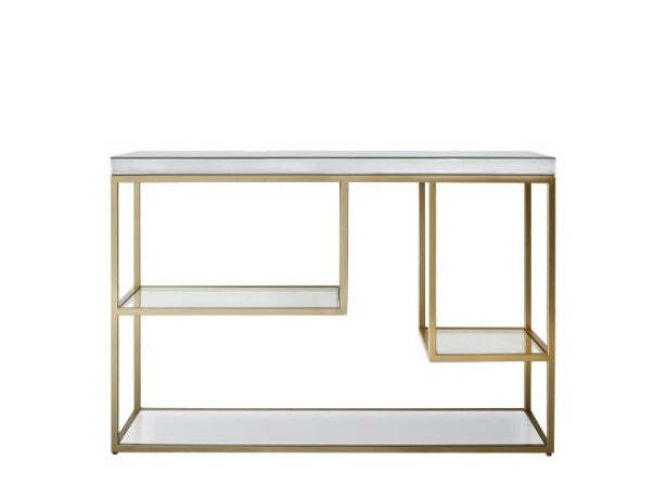 Pippard Mirrored Top Console Table - Champagne by Olivia's | ufurnish.com