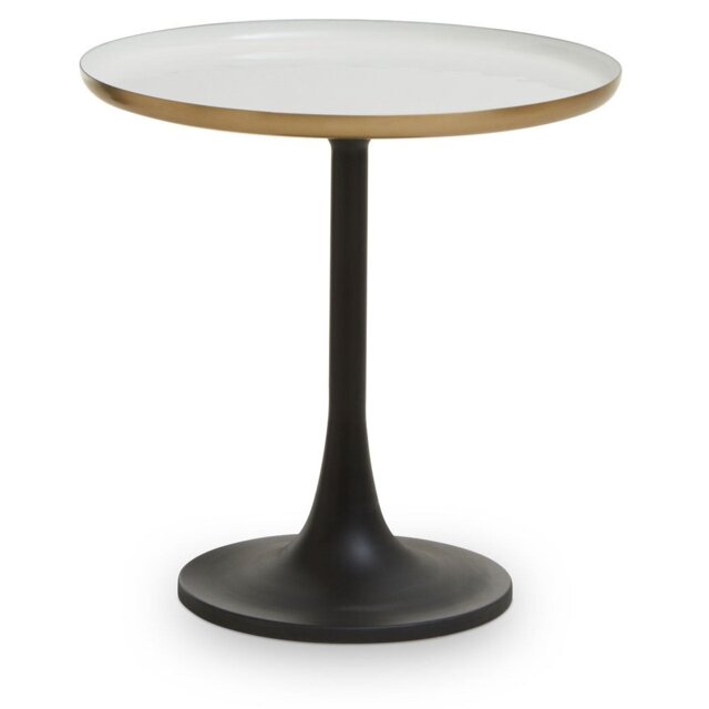 Coral Side Table - White & Gold by Olivia's | ufurnish.com